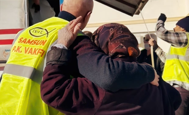 Front-line worker helping women